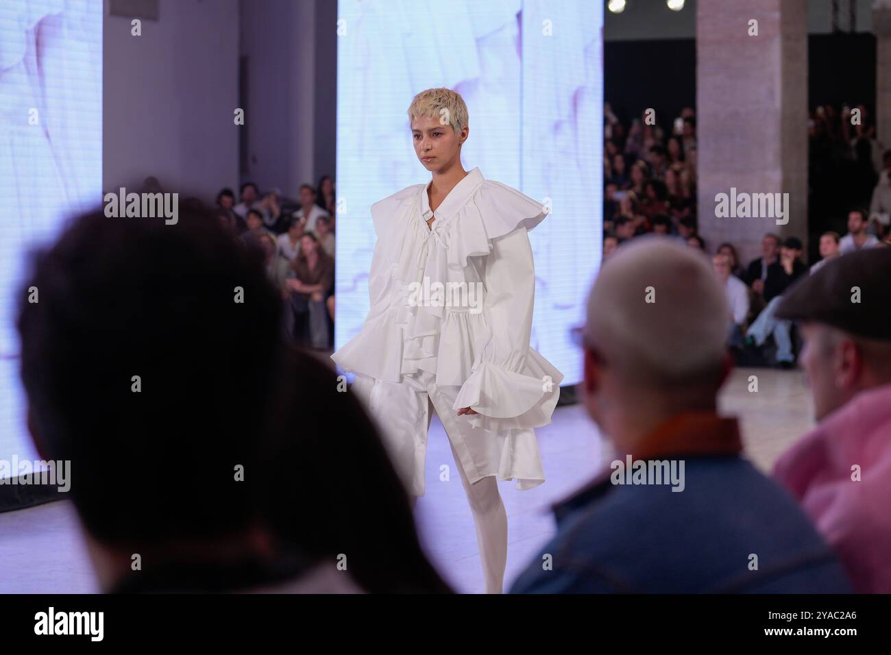 A model walks the runway during Ricardo Andrez fashion show at ...