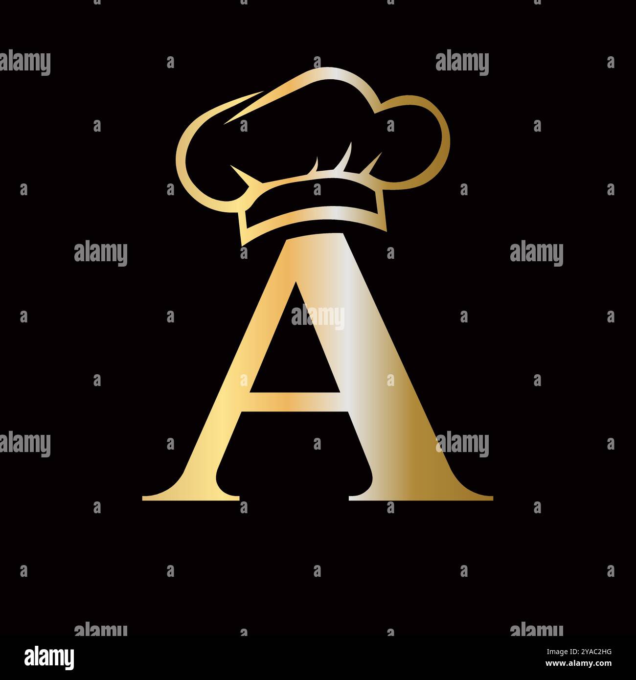 Letter A Chef Logo Concept For Restaurant Sigh Vector Template Stock ...