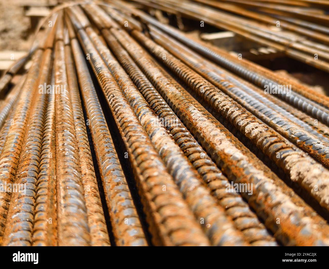 Sturdy steel rebars at a construction site Stock Photo - Alamy