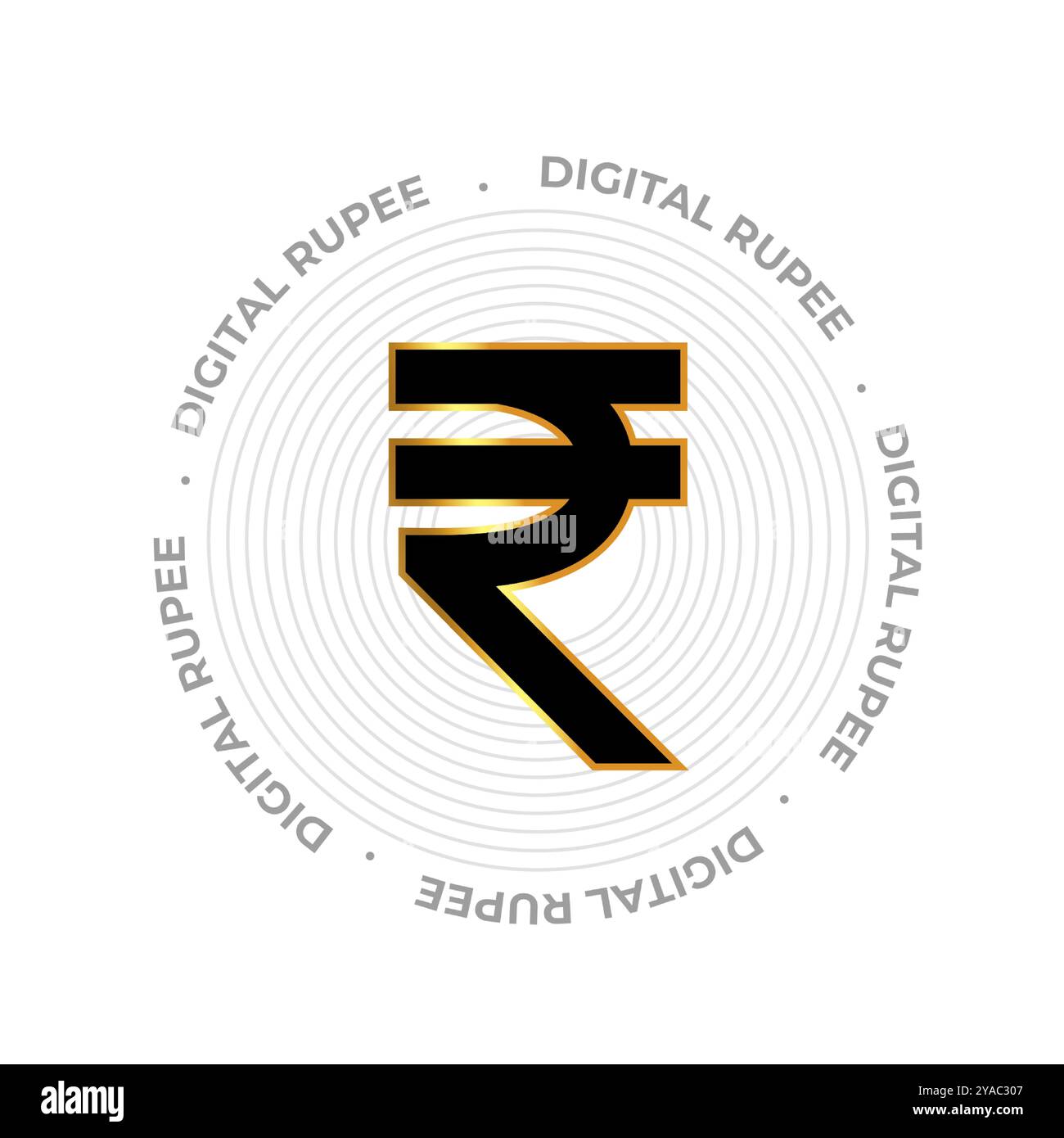 futuristic digital money concept with indian rupee sign vector Stock ...