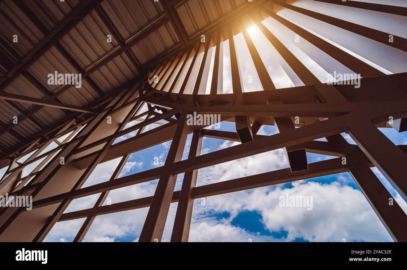 A structure featuring wooden slats on construction site contributing to ...