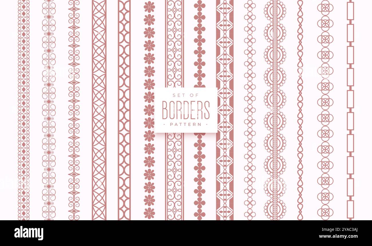 artistic style set of lace pattern border banner designs vector Stock ...