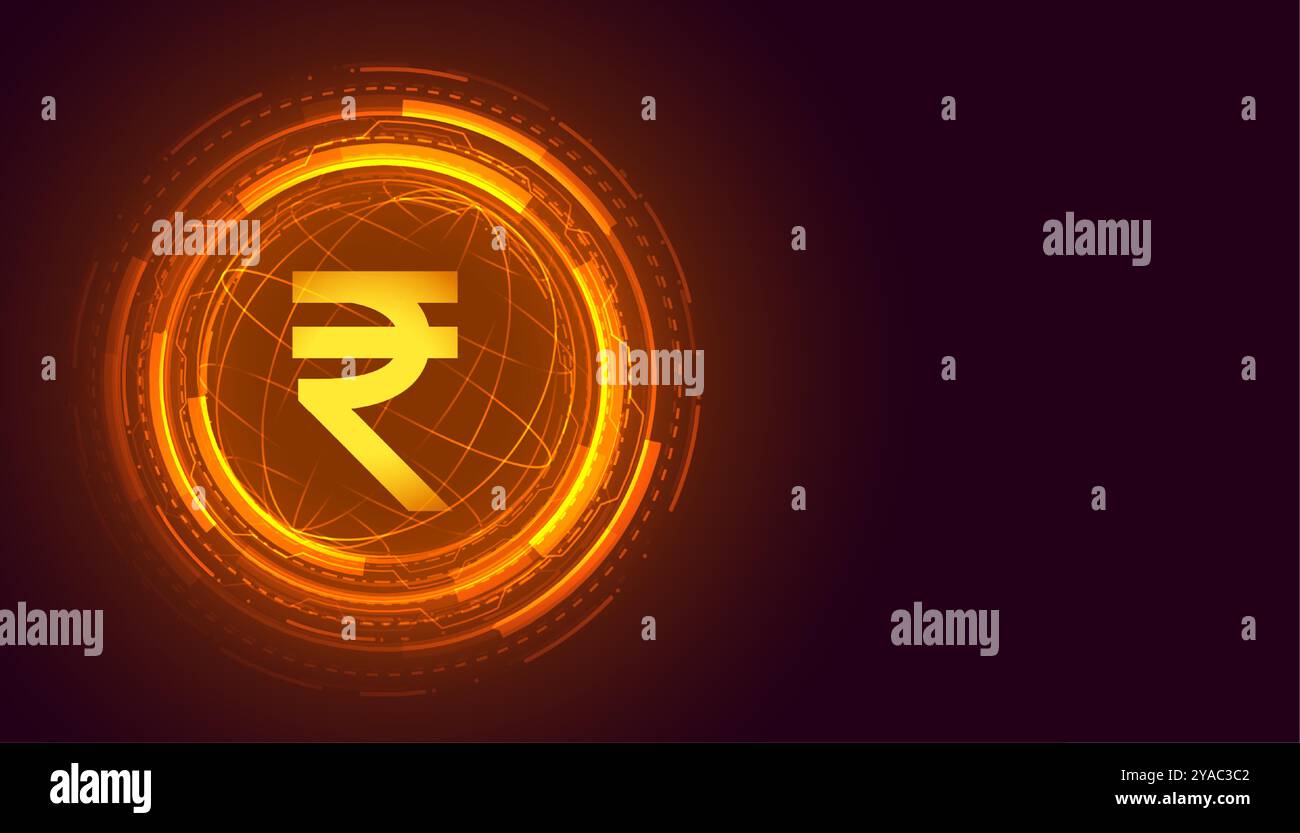 digital money indian rupee circuit technology background vector Stock ...