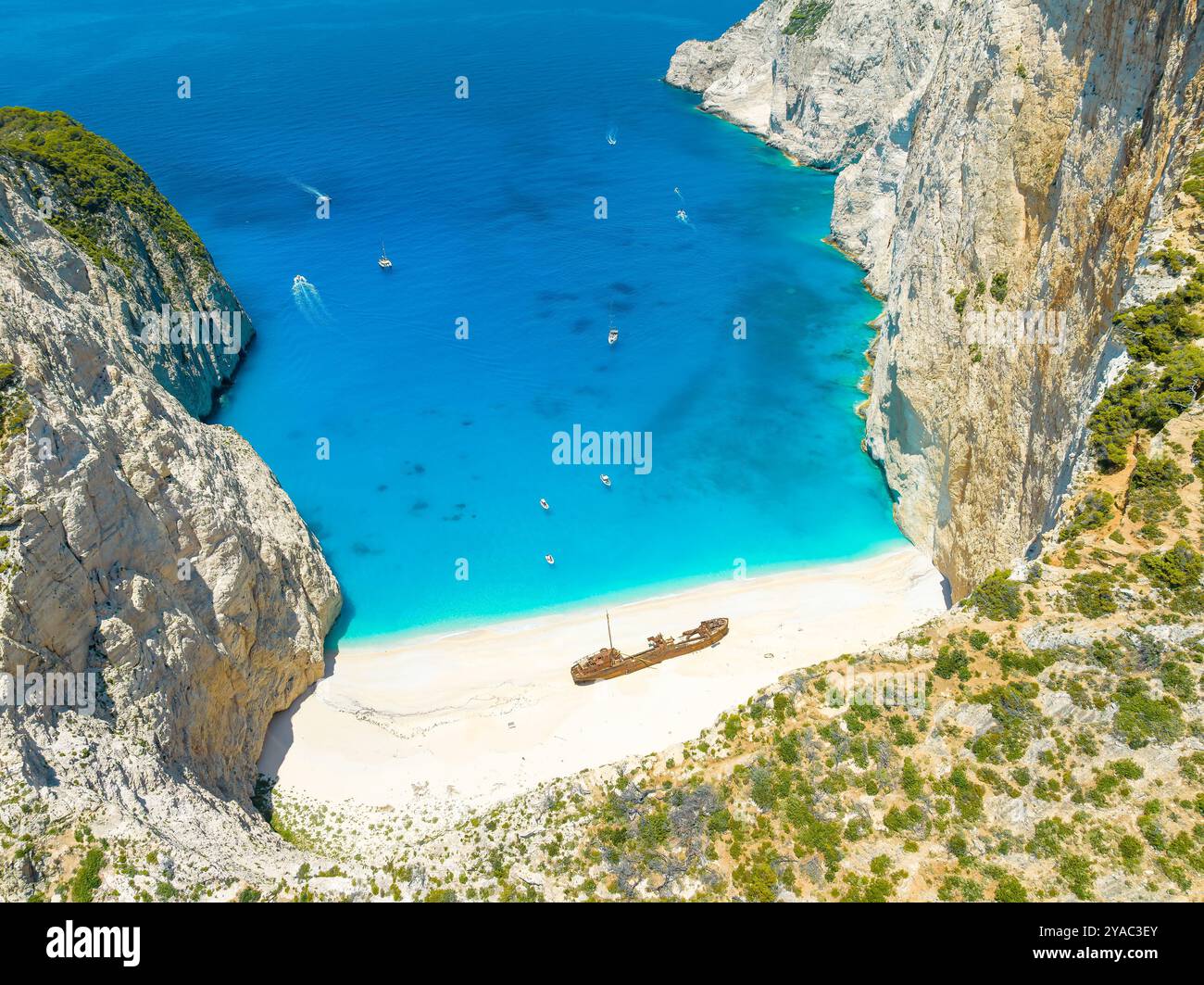 Landscape with Navagio beach, Zakynthos islands, Greece Stock Photo - Alamy
