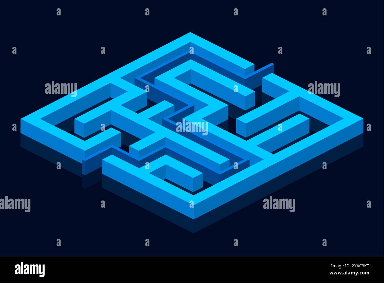 3d style maze puzzle pattern background discover the right path vector ...