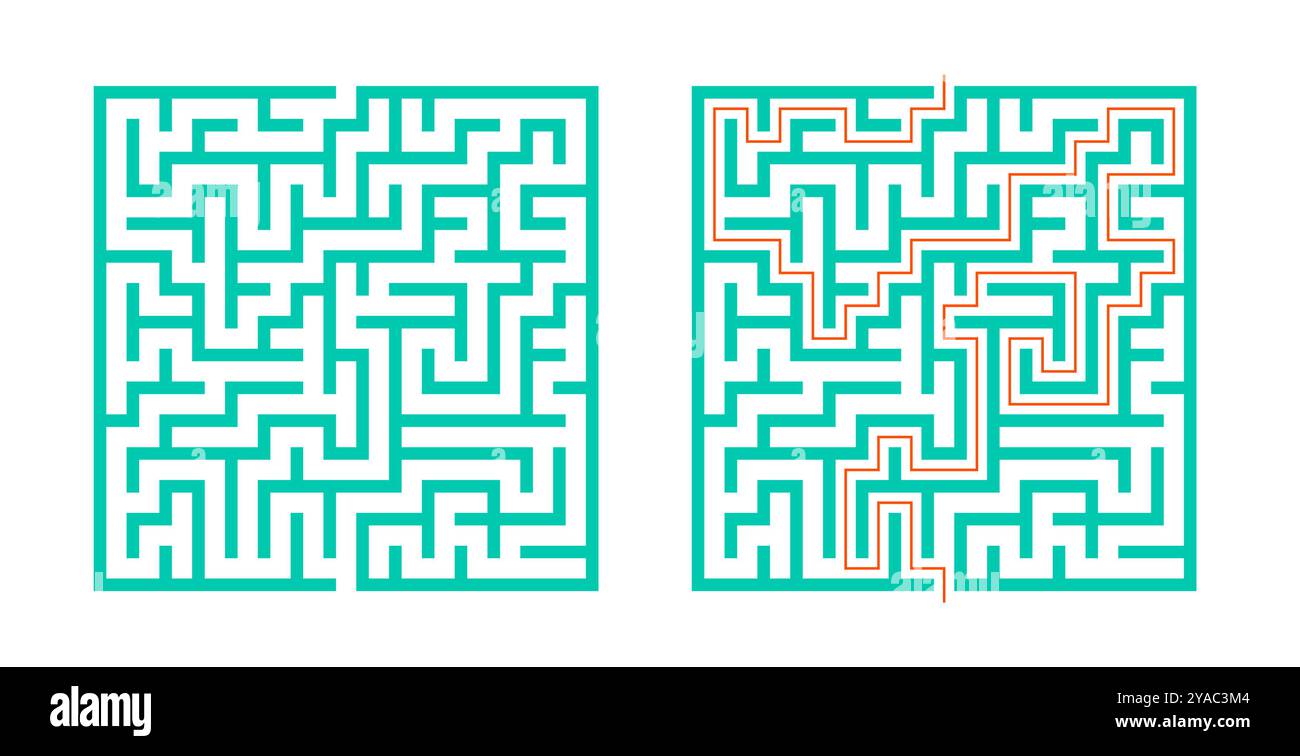 abstract labyrinth puzzle game banner solve the mystery vector Stock ...