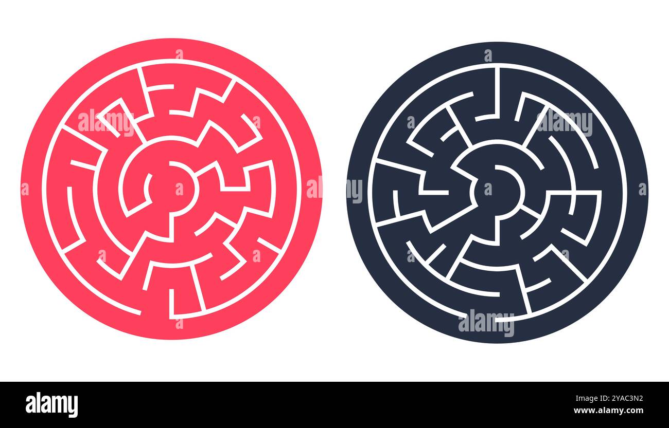 find the right direction to solve circular maze puzzle pattern banner vector Stock Vector Image ...