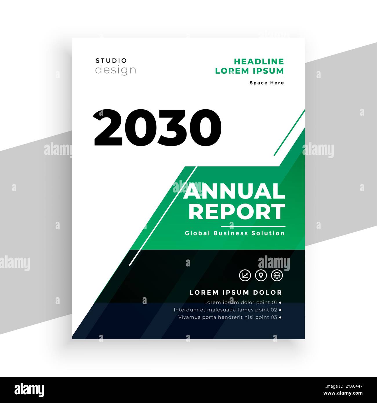 stylish business annual report card company's yearly book vector Stock ...