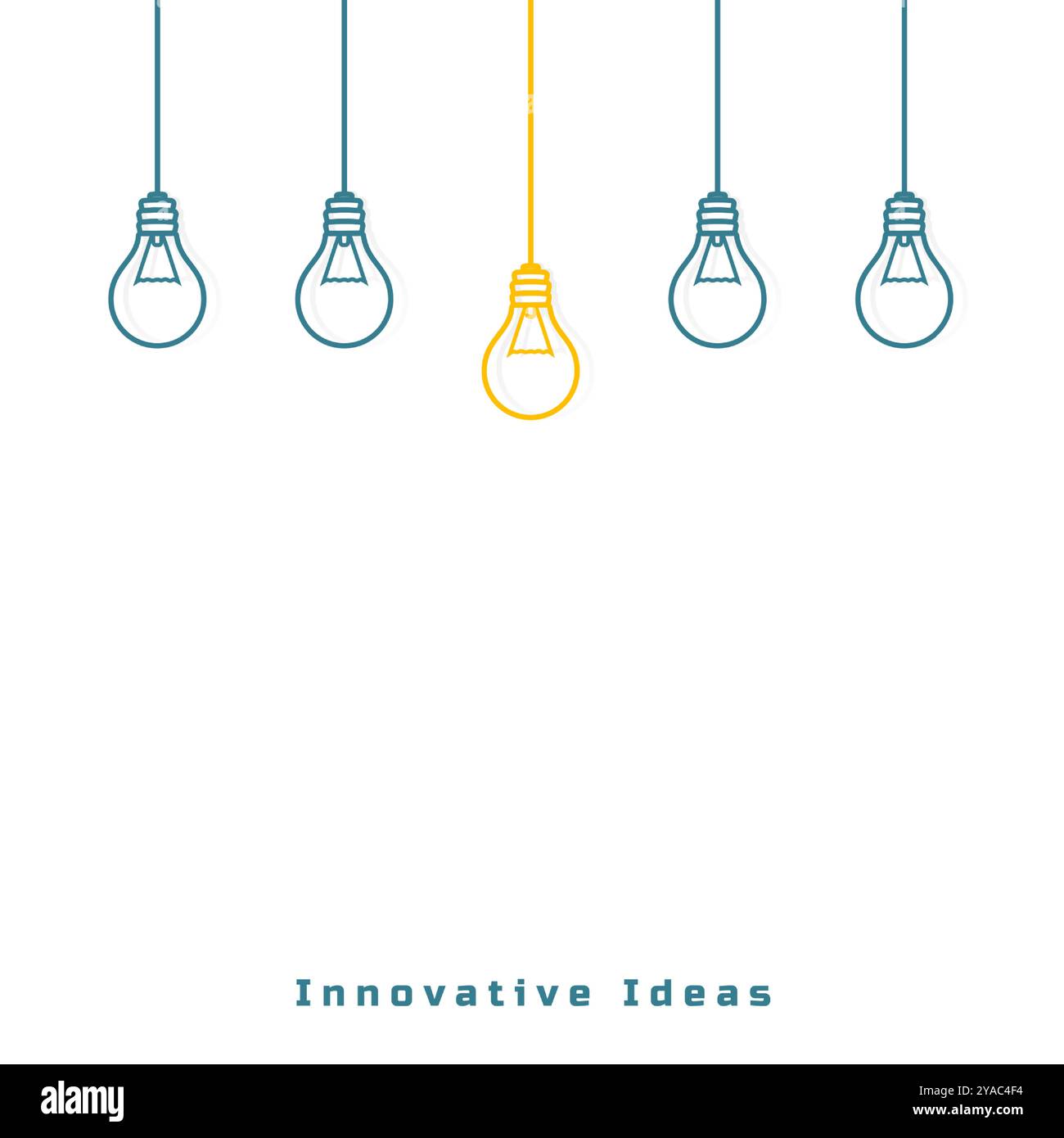 set of five light bulb with genius idea concept background vector Stock ...