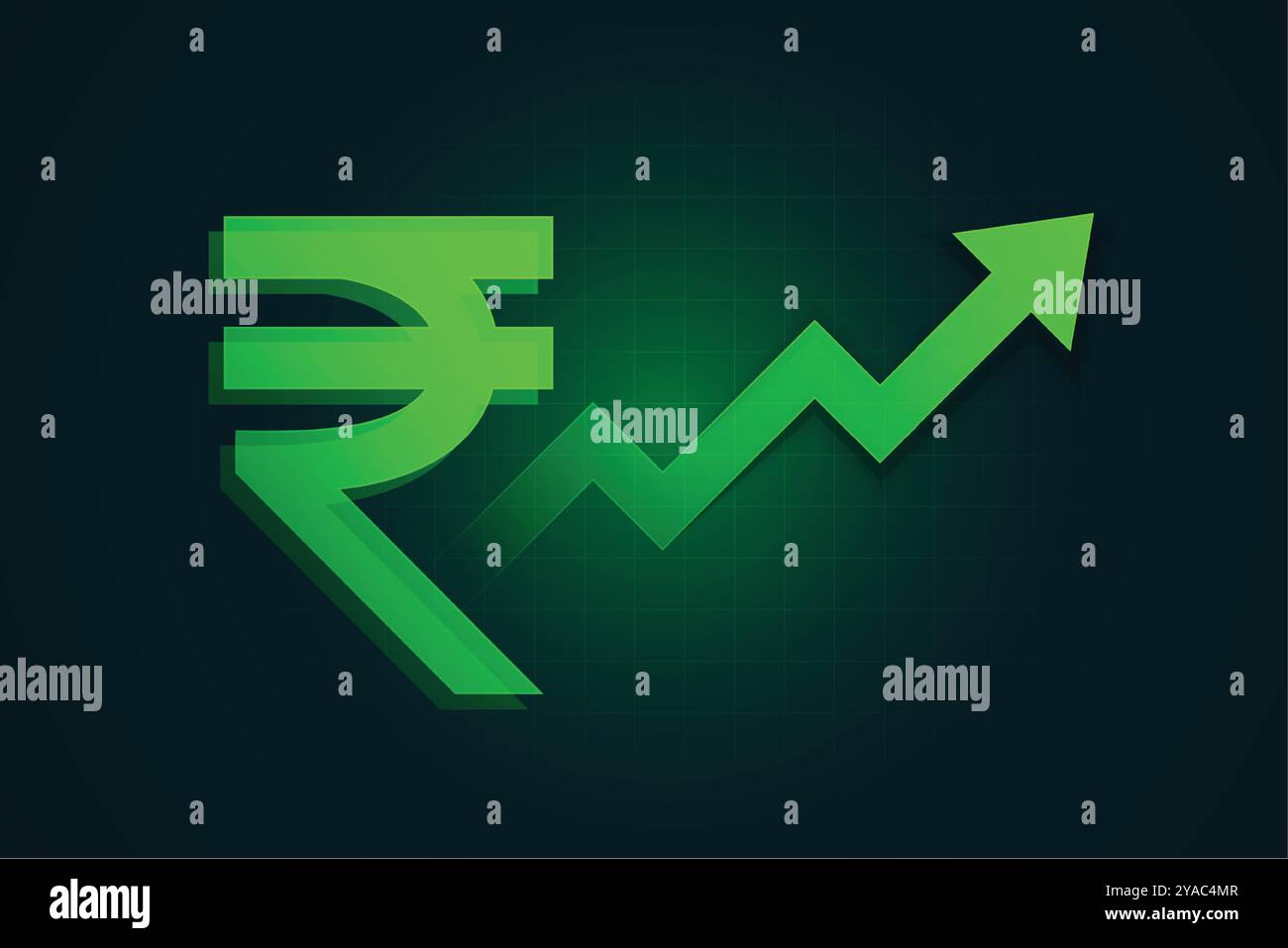 indian currency rupee symbol banner success growth chart vector Stock ...