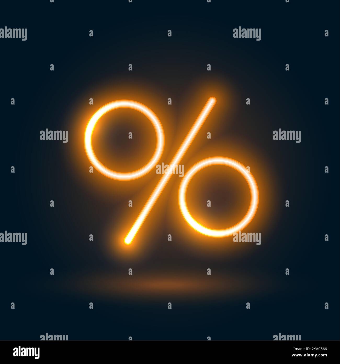 glowing neon percentage sign background for retail marketing vector ...