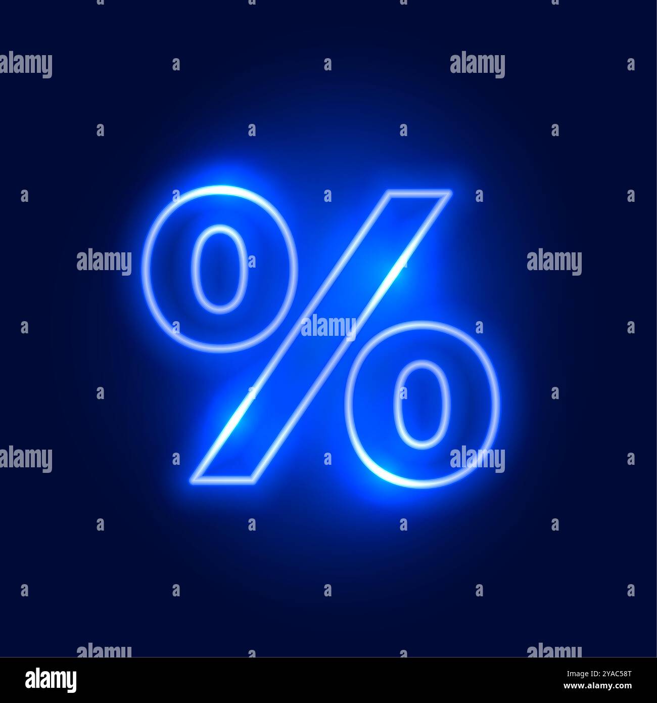 glowing neon percentage icon background for sales and promotion vector ...