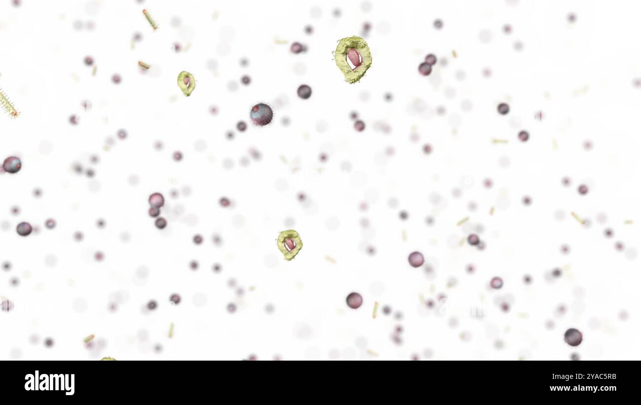 Probiotic bacteria microorganisms micro world 3d render Stock Photo - Alamy
