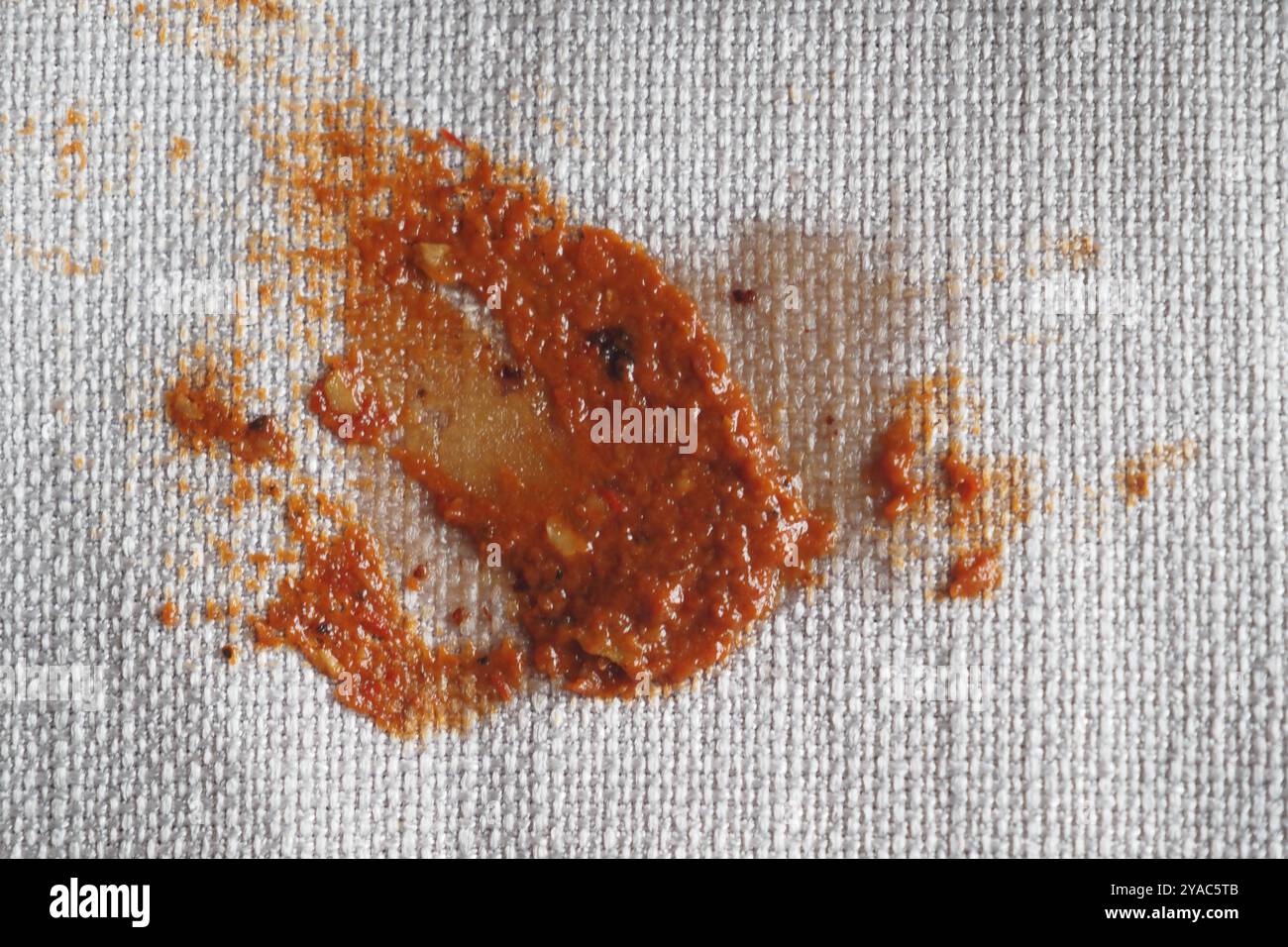 tomato sauce spilled over the breakfast table Stock Photo - Alamy
