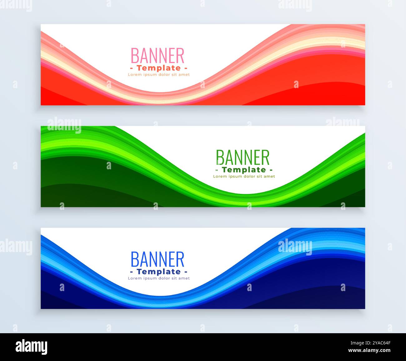 wavy style modern web business banner templates in collection vector ...