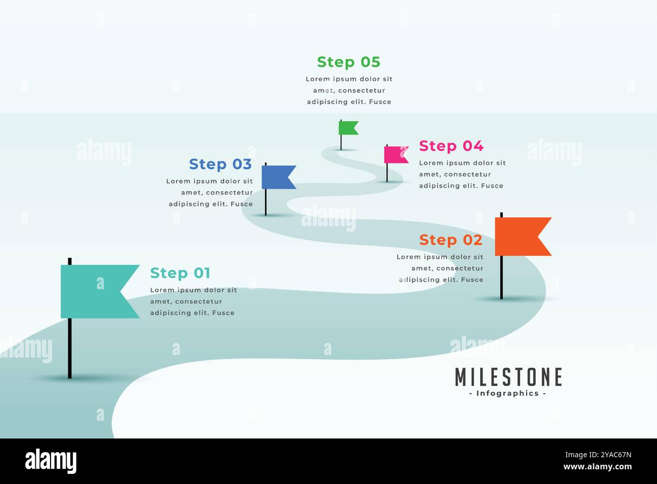 milestone route map template with modern execution plan vector Stock ...
