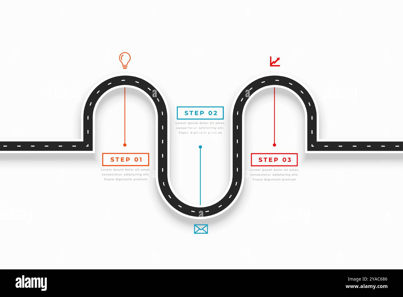 business infographic road path layout get on track for success vector ...
