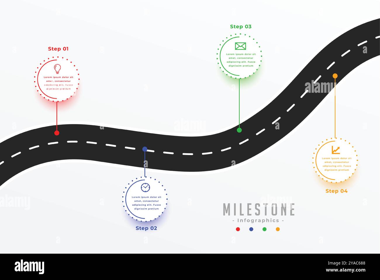 Infographic milestone route map hi-res stock photography and images - Alamy