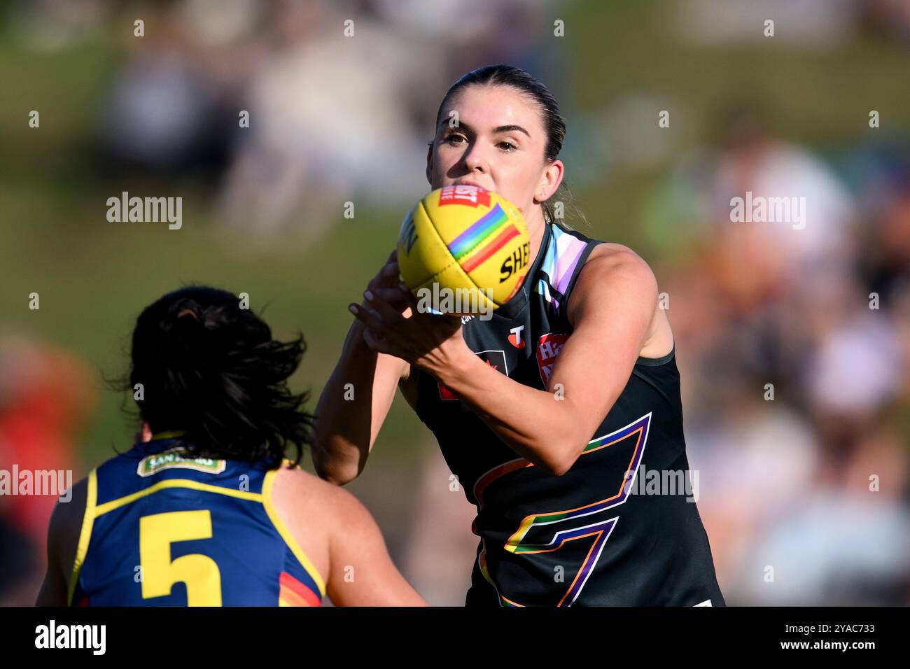 Sydney, Australia. 13th Oct, 2024. Madison Brazendale of GWS Giants in ...