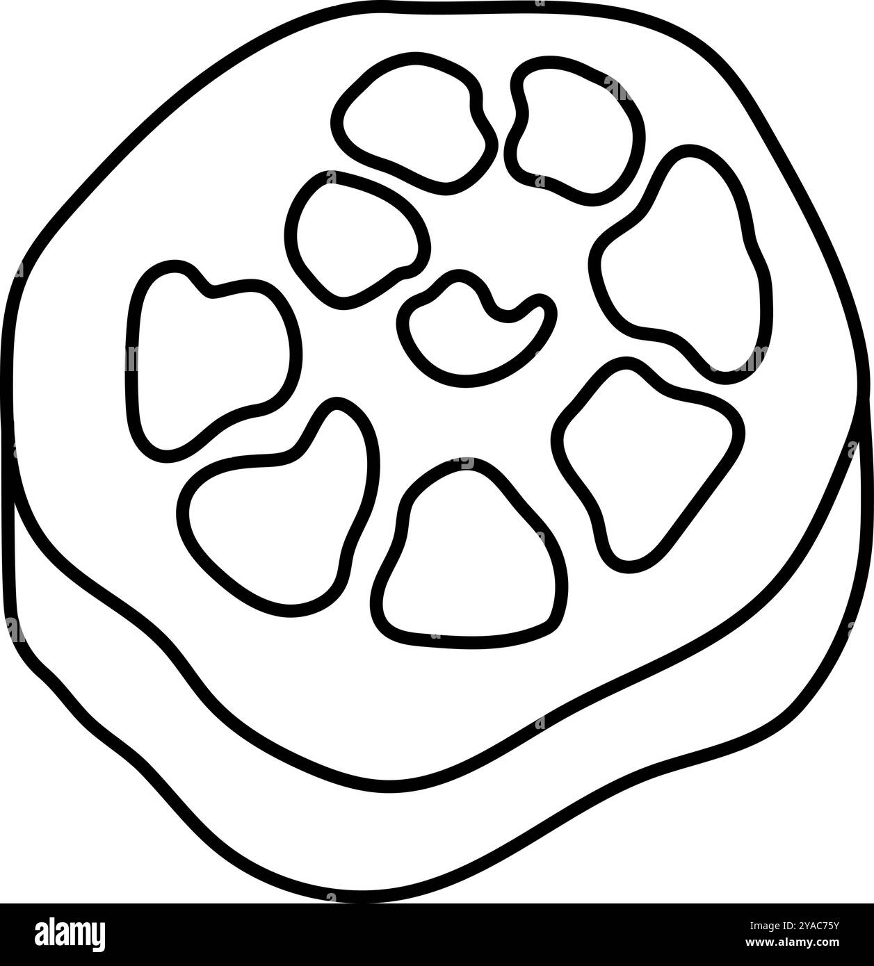 Vector black and white fossil icon. Cute spiral seashell stamp ...