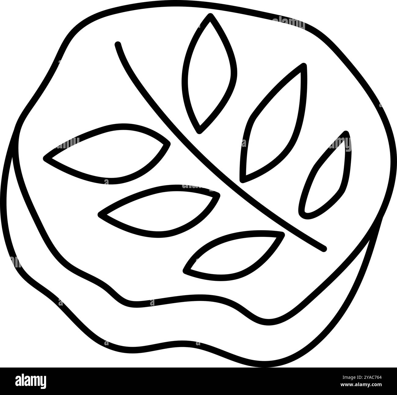 Vector black and white fossil icon. Cute plant stamp line illustration ...