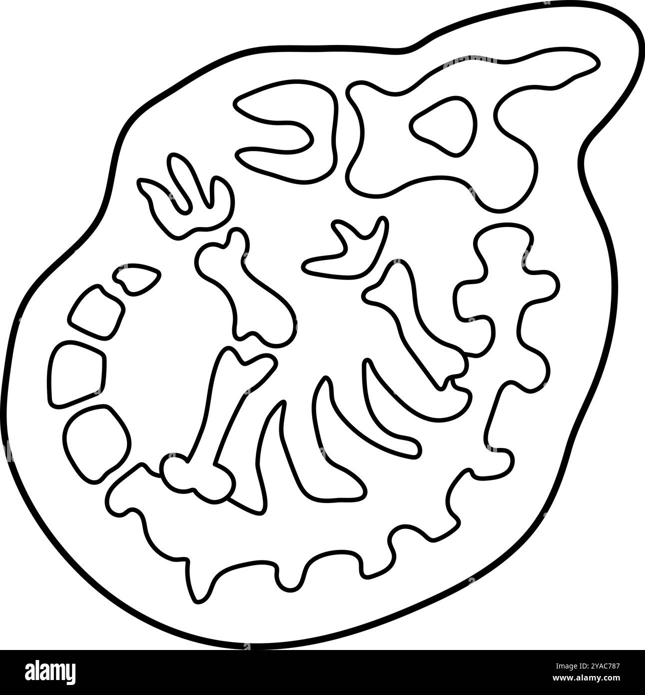 Vector black and white parasaurolophus bones icon. Cute dinosaur ...