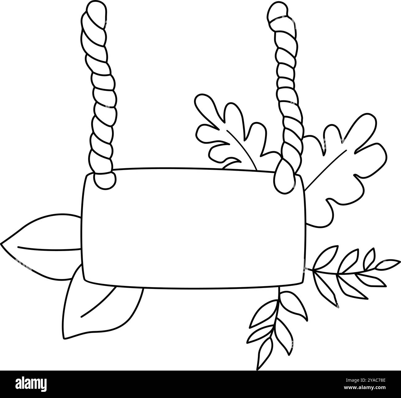 Vector black and white wooden signboard illustration, coloring page ...