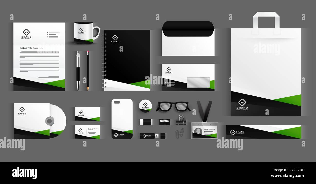 eye catching business stationery mockup kit template for company ...