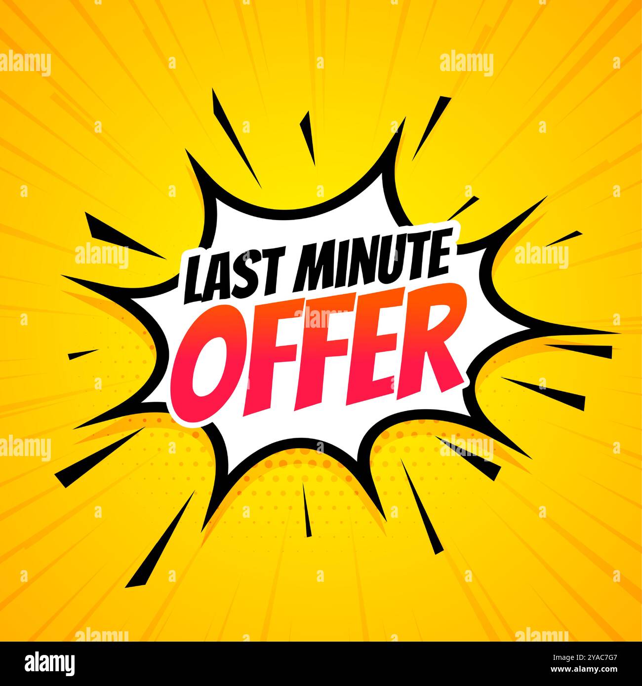 comic style last minute promo background for instant reduction vector ...