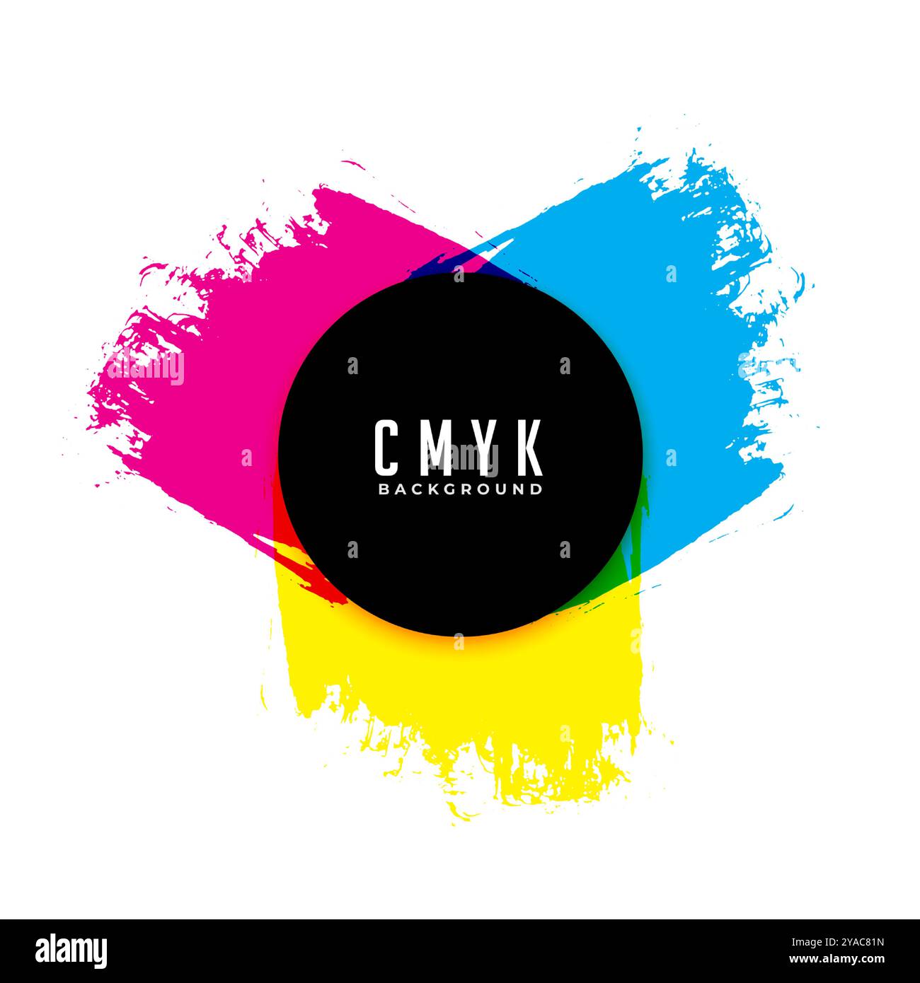 hand painted cmyk color grungy background design vector Stock Vector ...