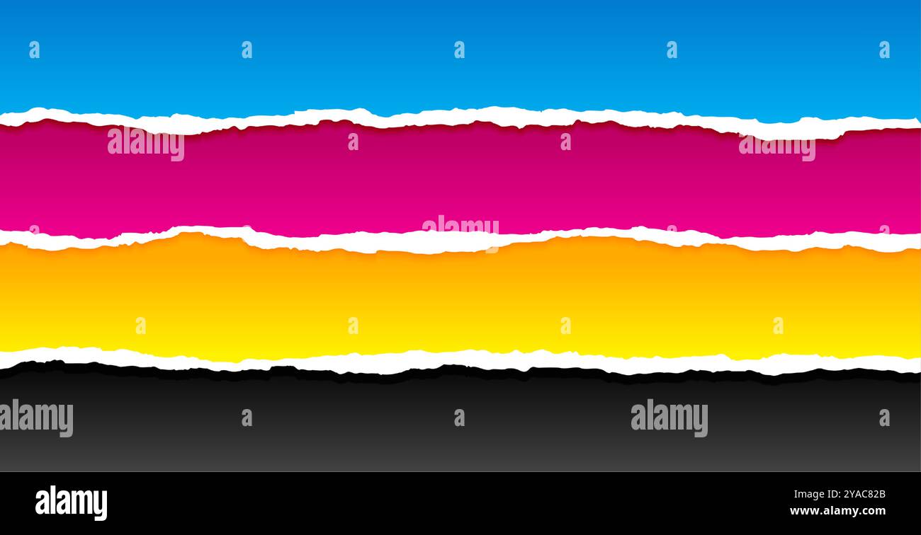ripped style cmyk colorful banner design vector Stock Vector Image ...