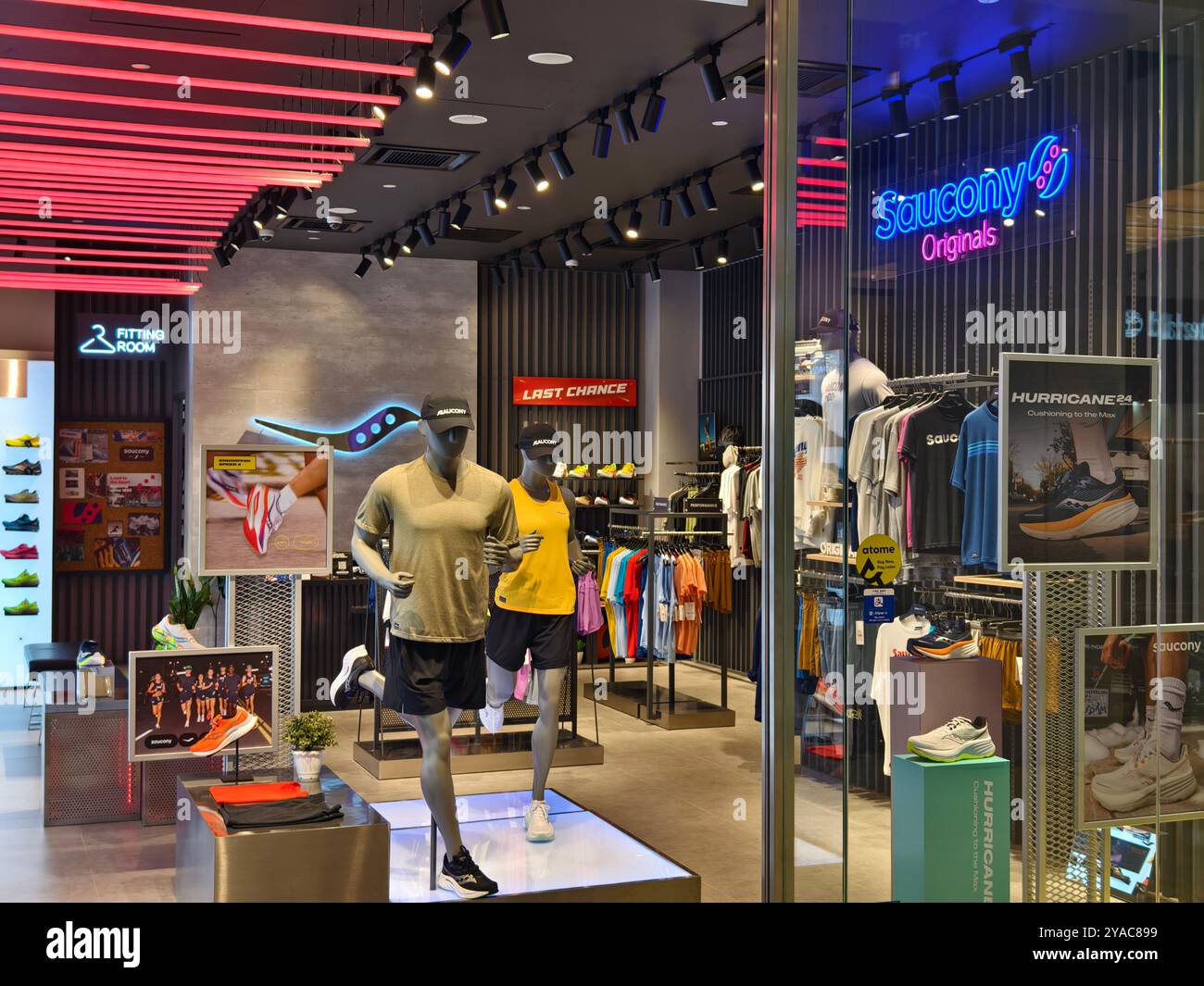 KUALA LUMPUR, MALAYSIA - AUGUST 28, 2024: Saucony brand retail shop in ...