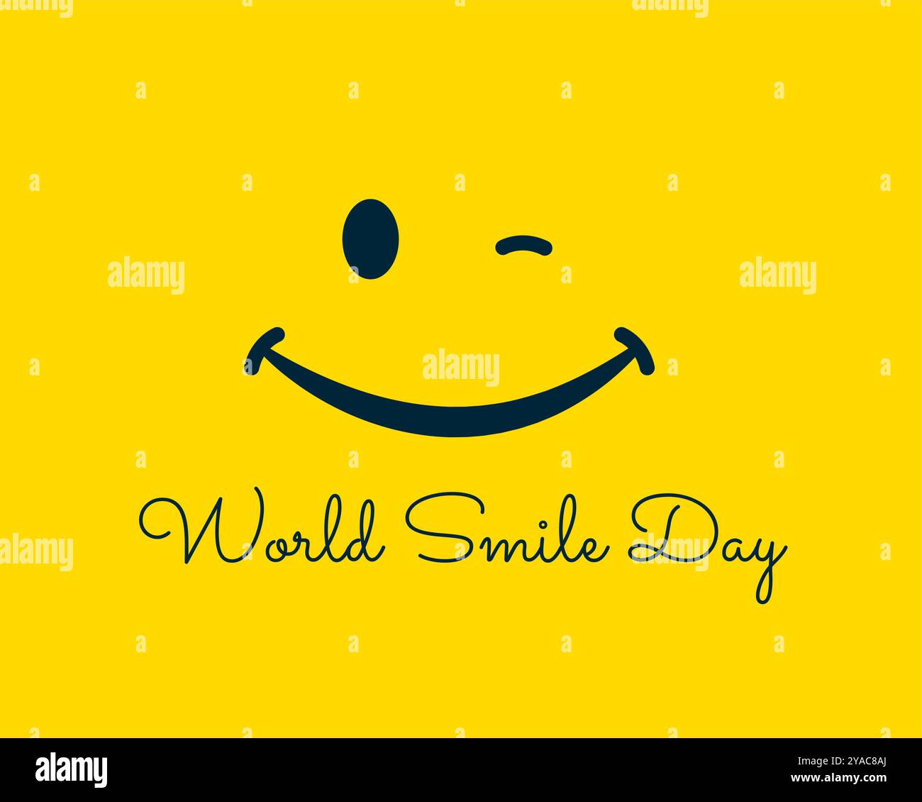 world smile day yellow background with cheerful mood with smiley face ...