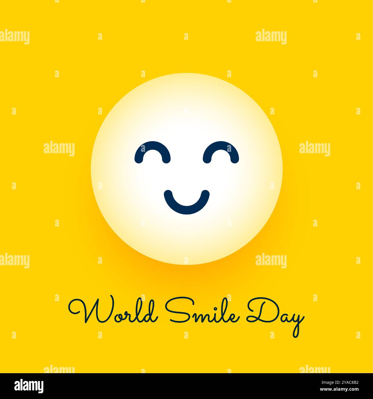 modern world smile day event background with cute cartoon smiley vector ...
