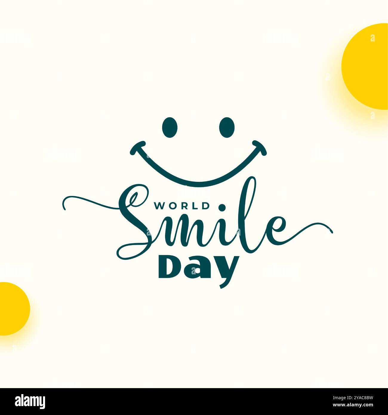 nice world smile day celebration card with cute cartoon face vector ...