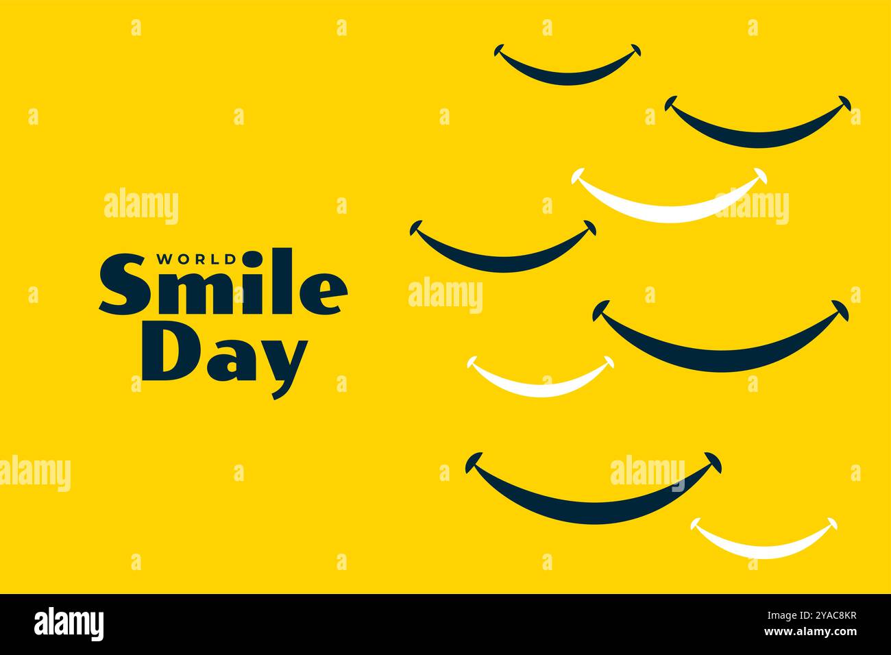 world smile day event background with cheerful and joyful smiles vector ...