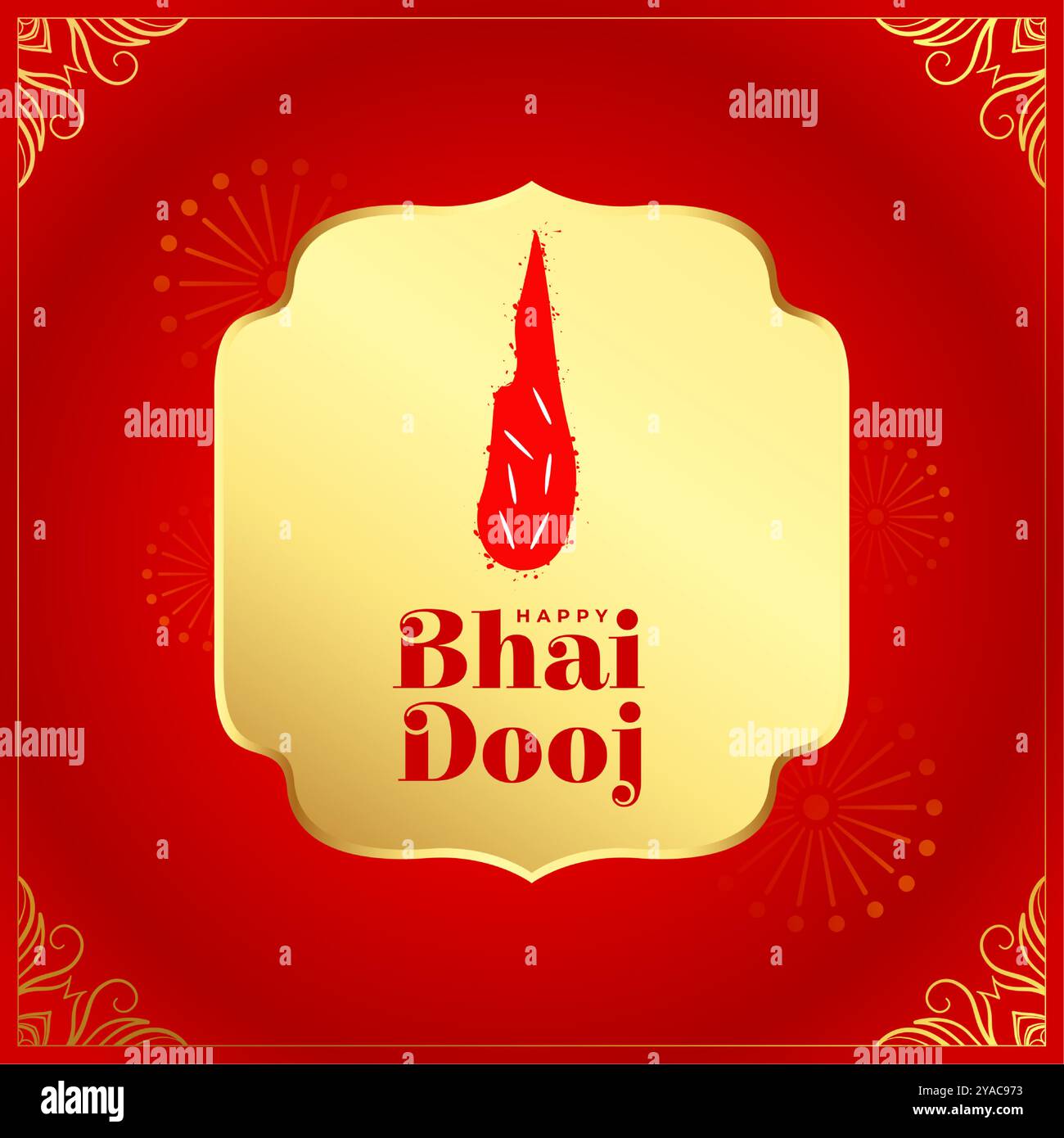 traditional bhai dooj wishes background with roli tilak design vector ...