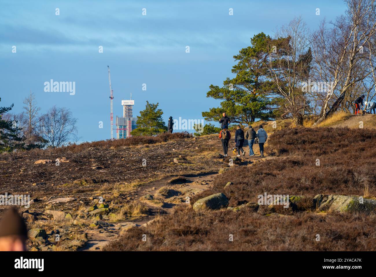 Gothenburg, Sweden - February 26 2023: People walking through a park ...