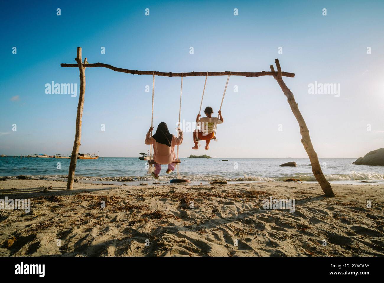Pantai Punai beach, location at Belitung island Stock Photo - Alamy