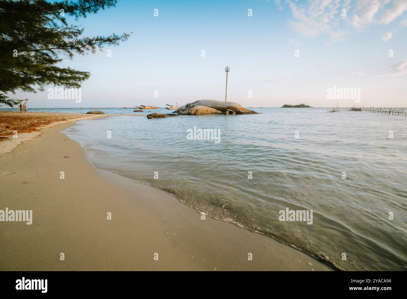 Pantai Punai beach, location at Belitung island Stock Photo - Alamy
