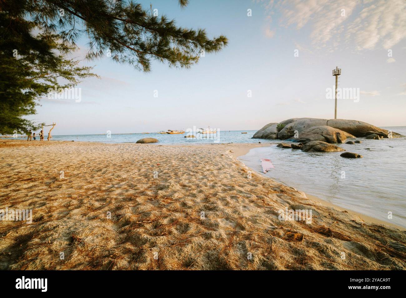 Pantai Punai beach, location at Belitung island Stock Photo - Alamy