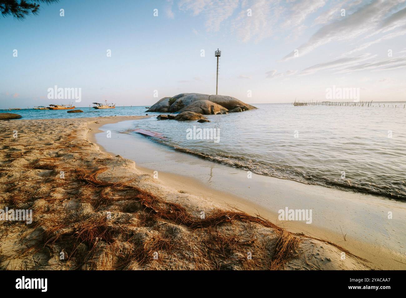 Pantai Punai beach, location at Belitung island Stock Photo - Alamy