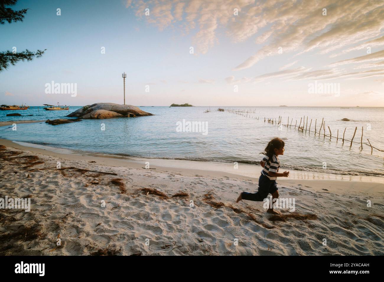 Pantai Punai beach, location at Belitung island Stock Photo - Alamy