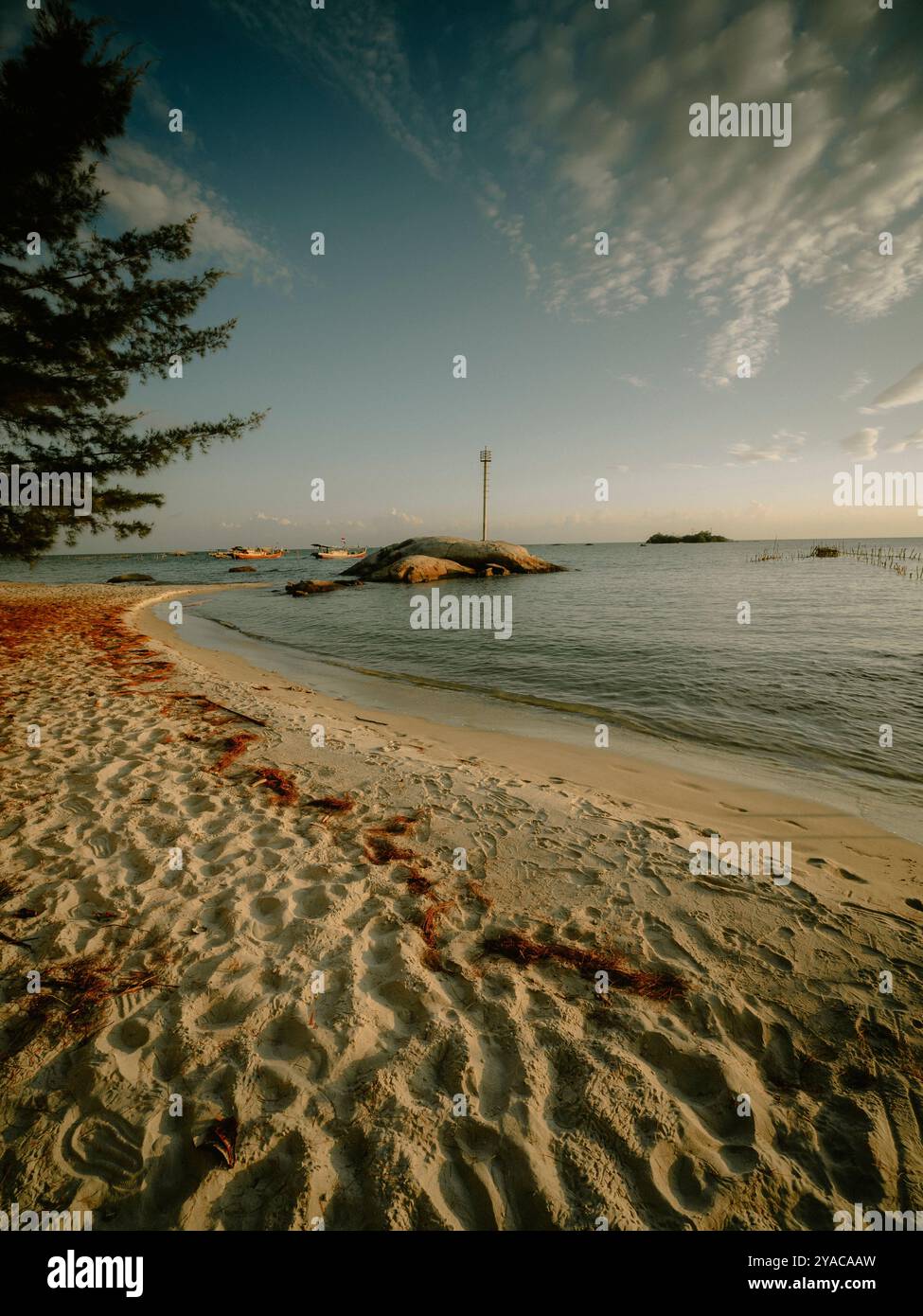 Pantai Punai beach, location at Belitung island Stock Photo - Alamy
