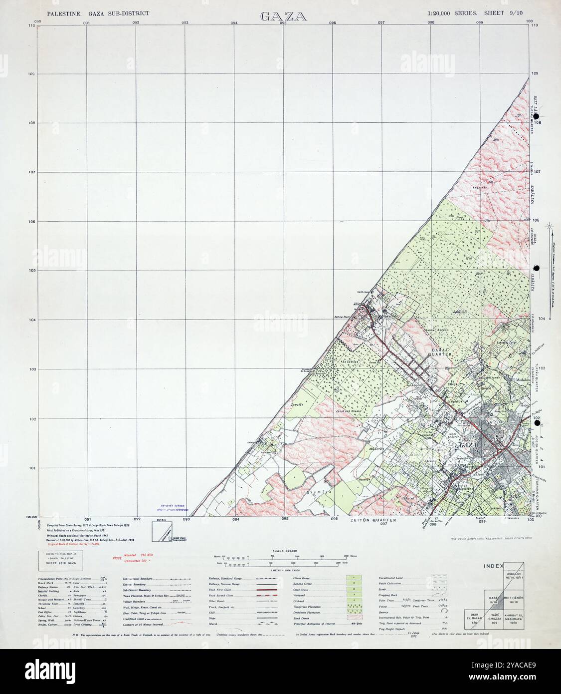 Map of Gaza, 1948 - 1-20,000 maps from the Survey of Palestine Stock ...