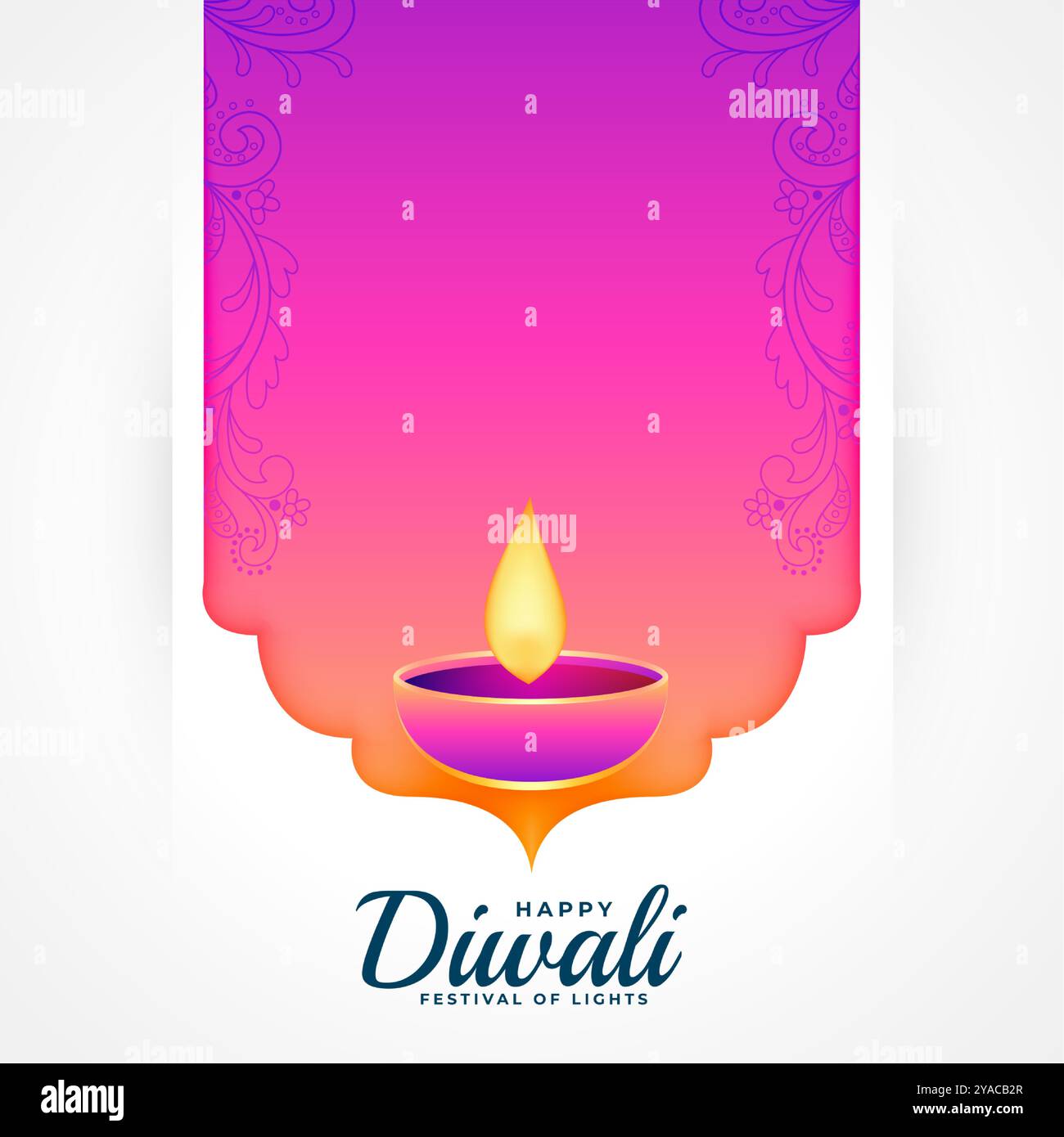 happy diwali greeting card for festival of lights Stock Vector Image ...