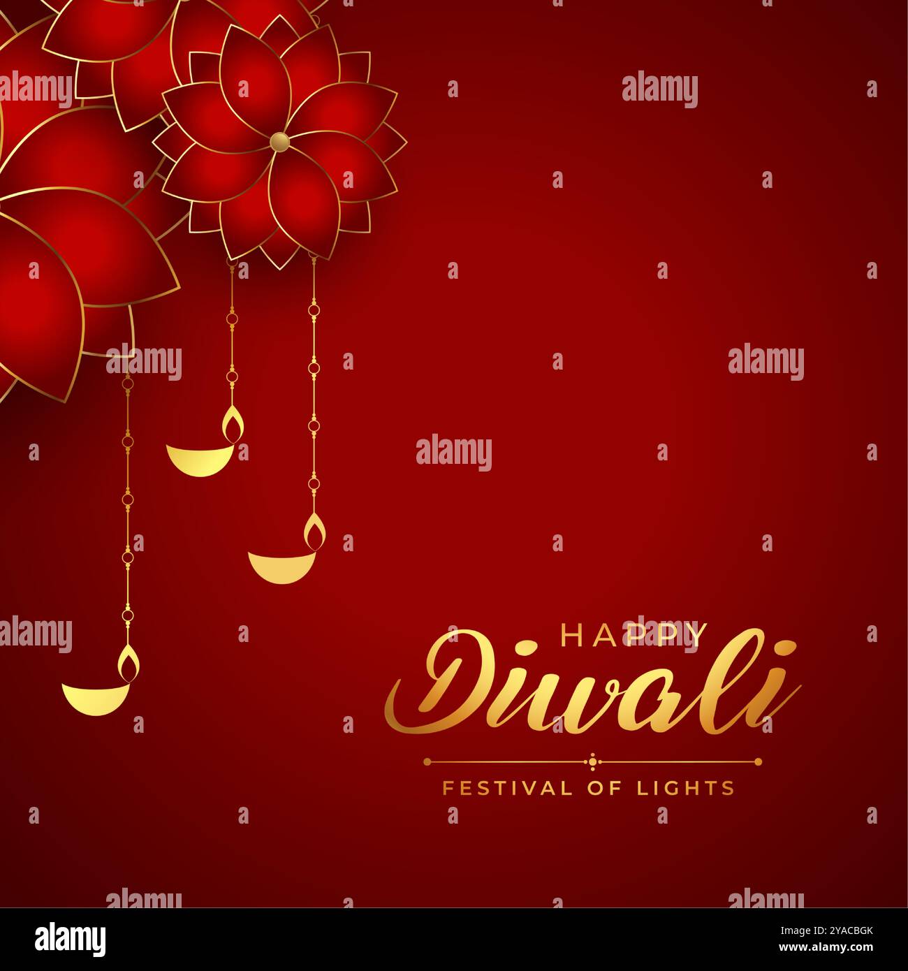 elegant happy diwali event background with auspicious flower design ...