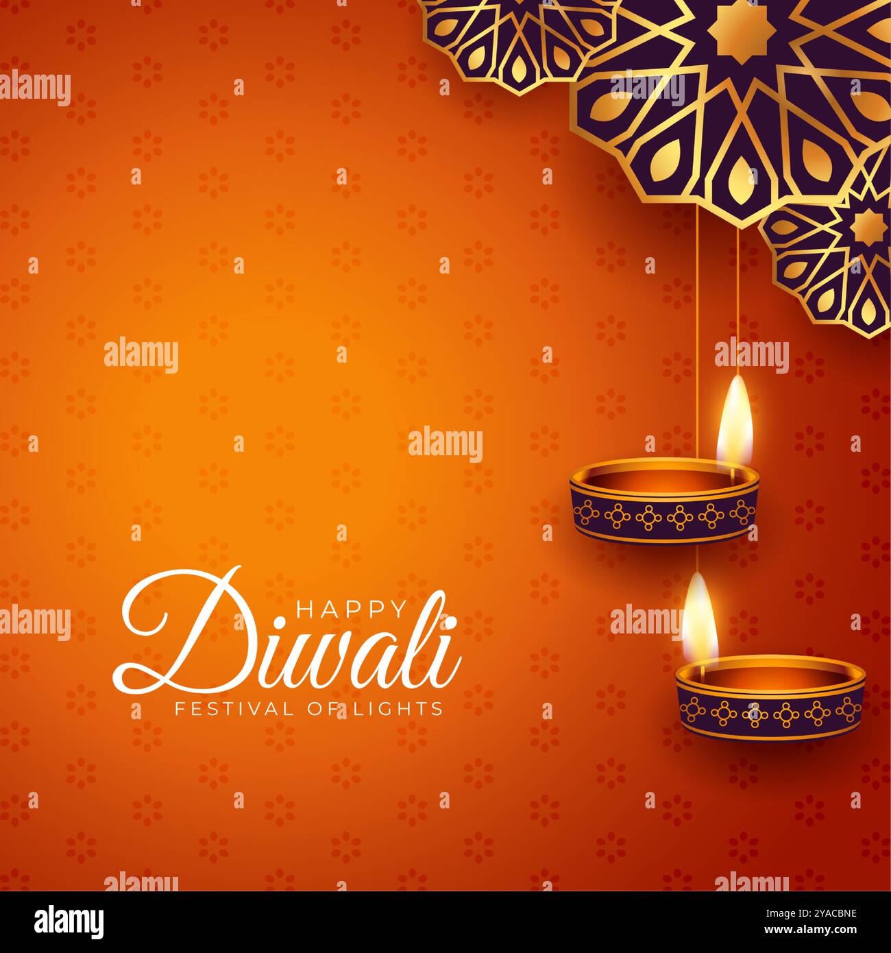 nice happy diwali occasion background with hanging diya design Stock ...