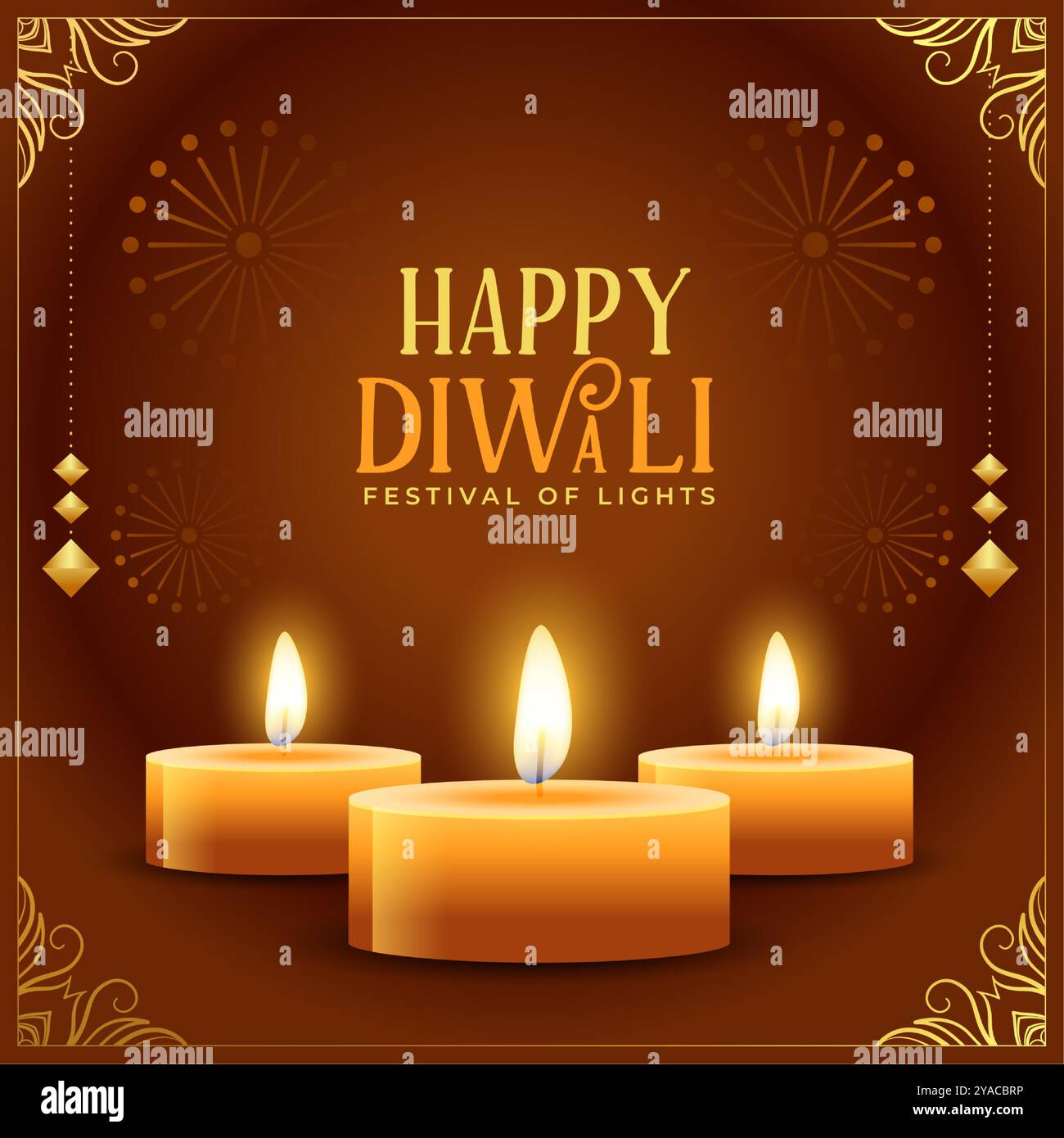 nice happy diwali traditional background with burning lamp design Stock ...
