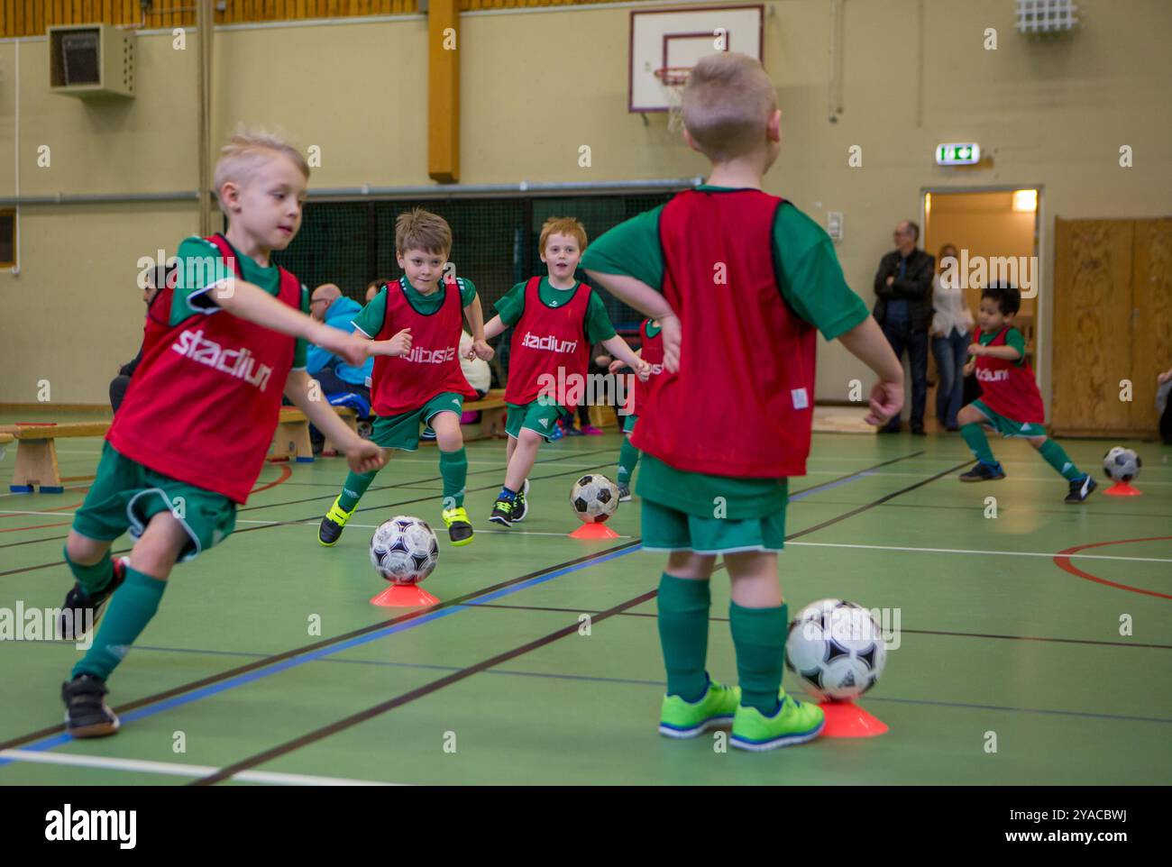 Children practice soccer Stock Photo - Alamy